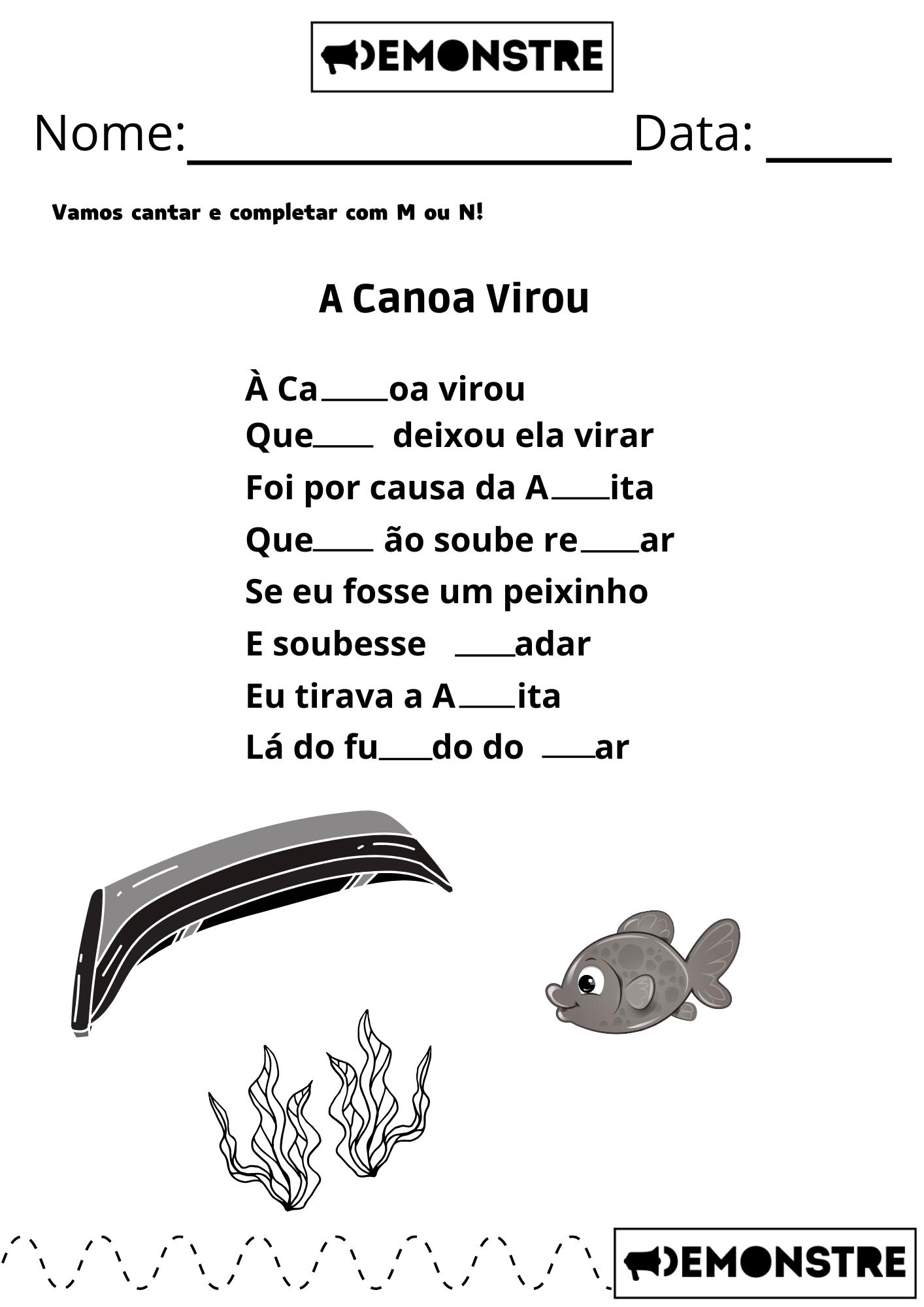 Texto E Atividade Com As Letras M E N