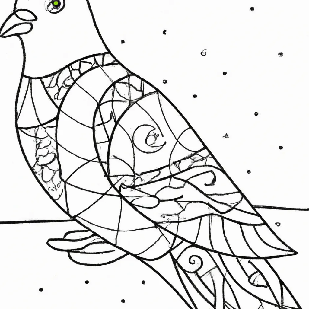 Pinte De Coração! Desenho De Pomba Para Colorir!